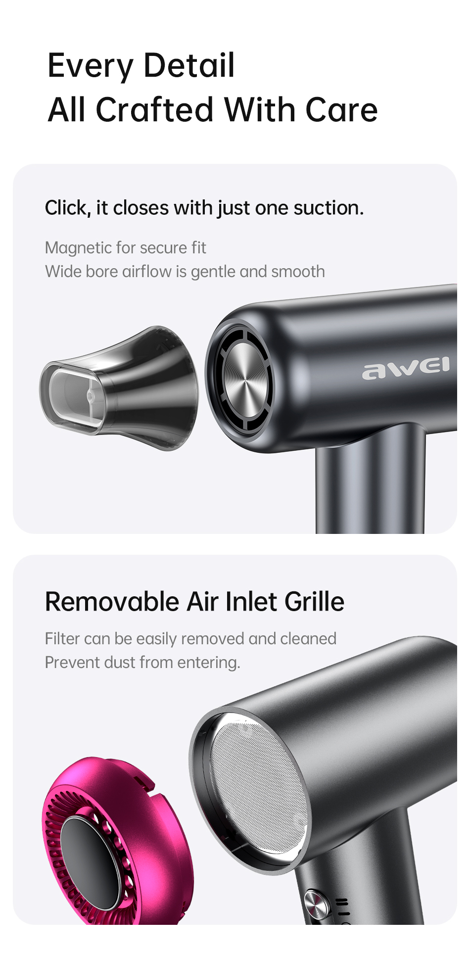 Awei DS-2 Powerful Lightweight Professional Hair Dryer – TechPro Factory